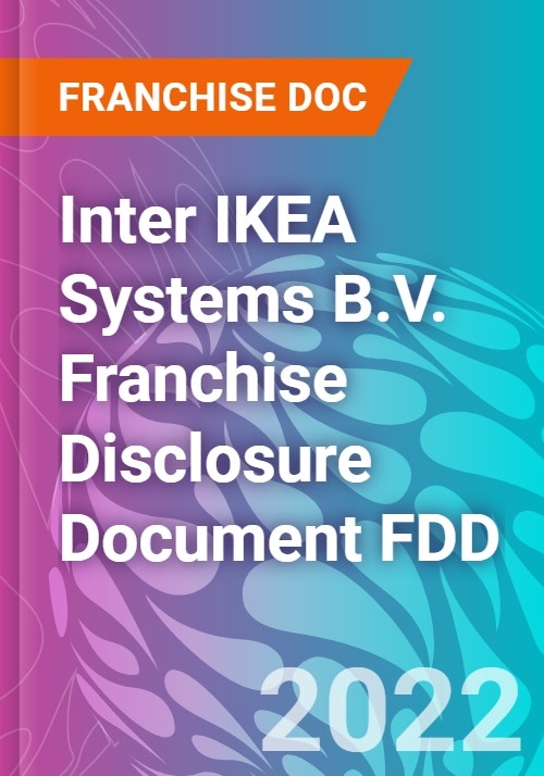 Inter IKEA Systems B.V. Franchise Disclosure Document FDD